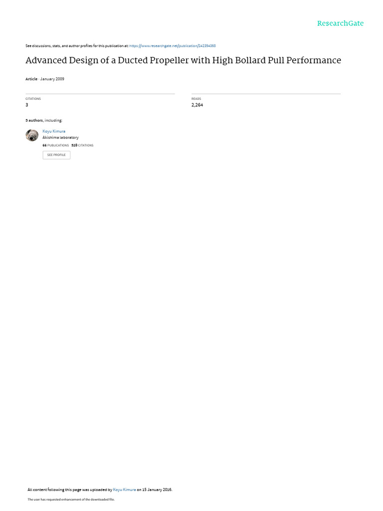 Advanced Design of A Ducted Propeller With High Bollard Pull ...