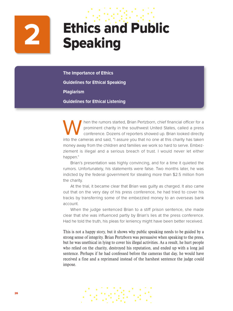 Chapter 2- Ethics and Public Speaking | PDF | Plagiarism | Public Speaking