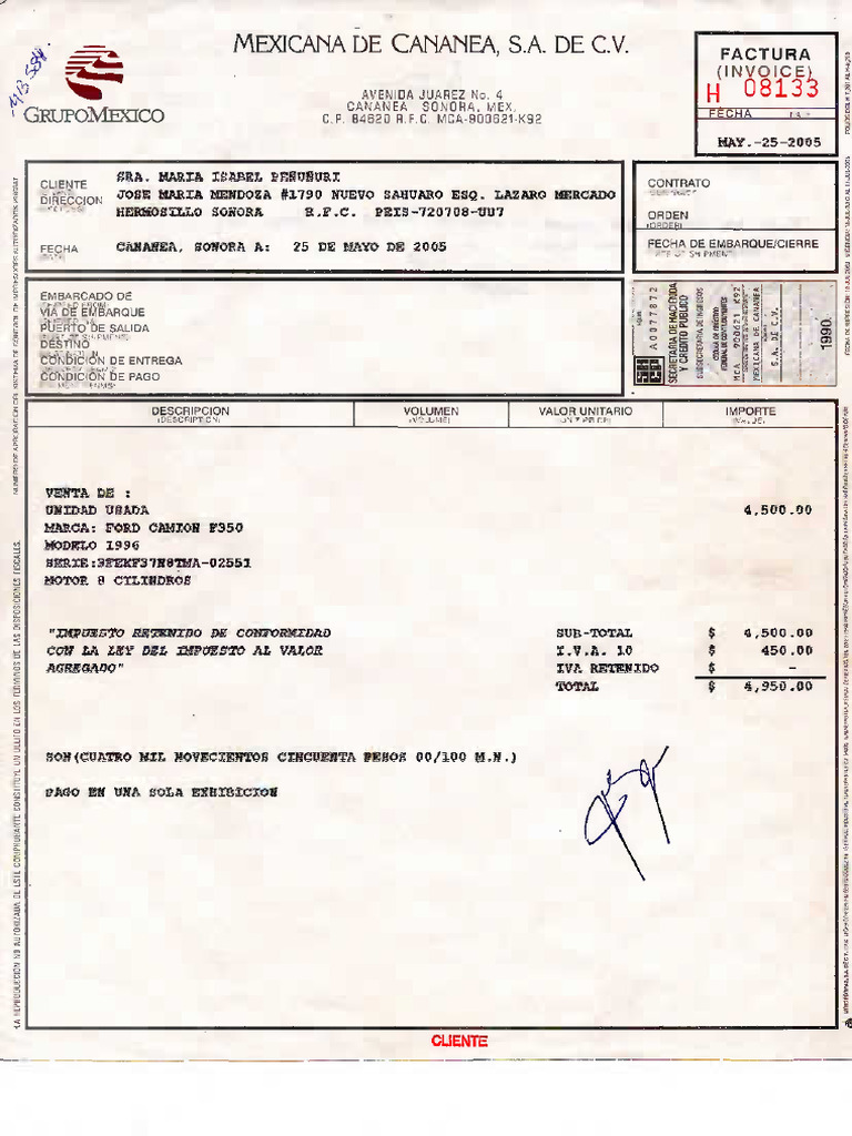 Refactura Sin Numero de Motor | PDF