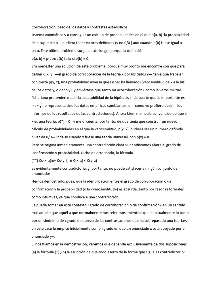 Corroboración | PDF | Teoría | Probabilidad