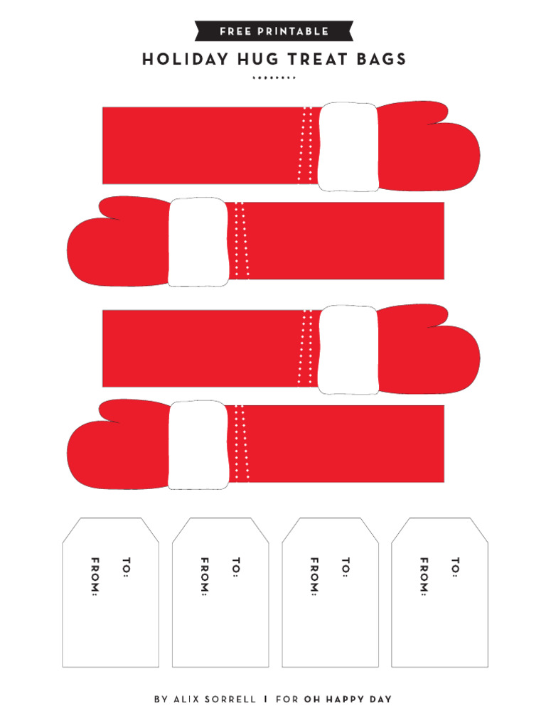Printable Holiday Hug Bags | PDF