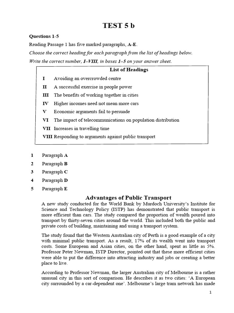 Test 5b | Download Free PDF | Public Transport | Rail Transport