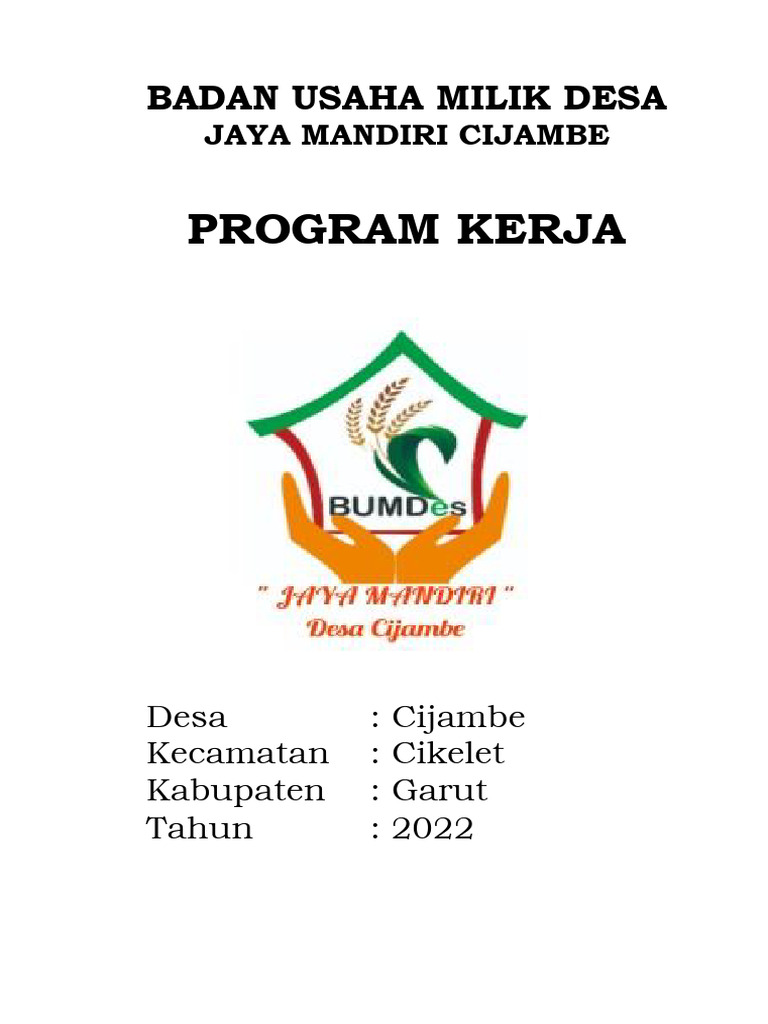 Program Kerja BUMDesa Jaya Mandiri | PDF | Bisnis