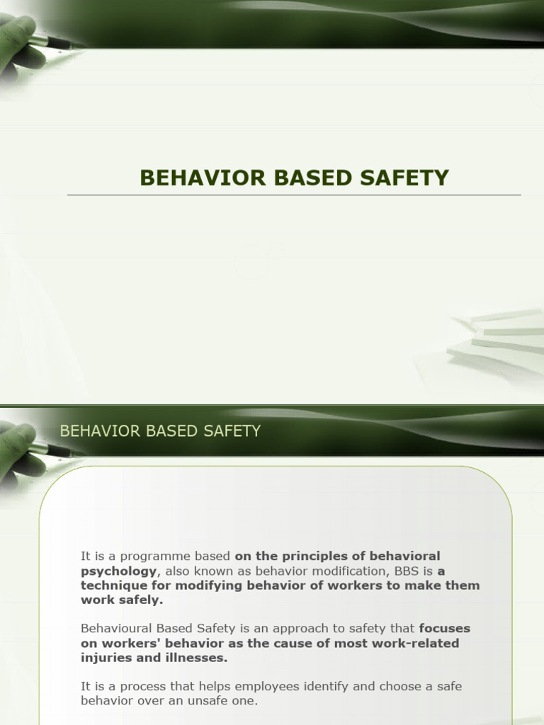 BBS Safety For Training Purpose | PDF | Behavior | Motivational