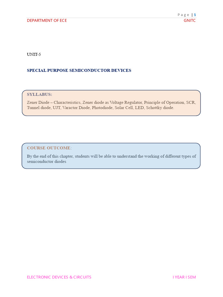 EDC Unit-5 | PDF | P–N Junction | Diode