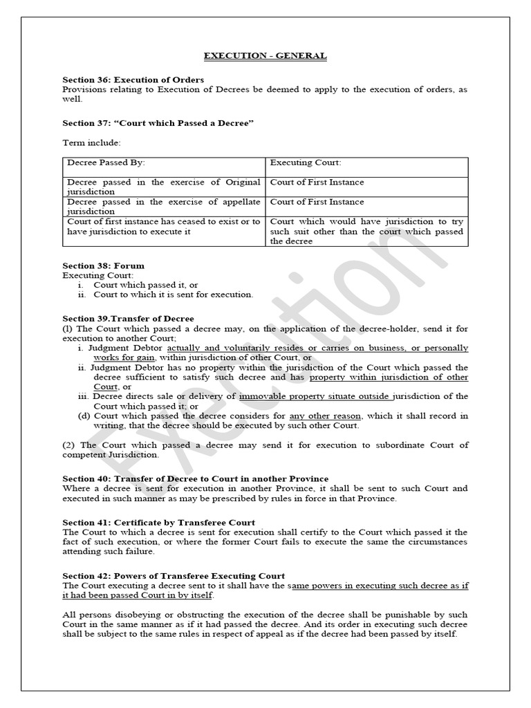 Lecture 6A Sec 36 54 Execution | PDF | Lawsuit | Judgment (Law)