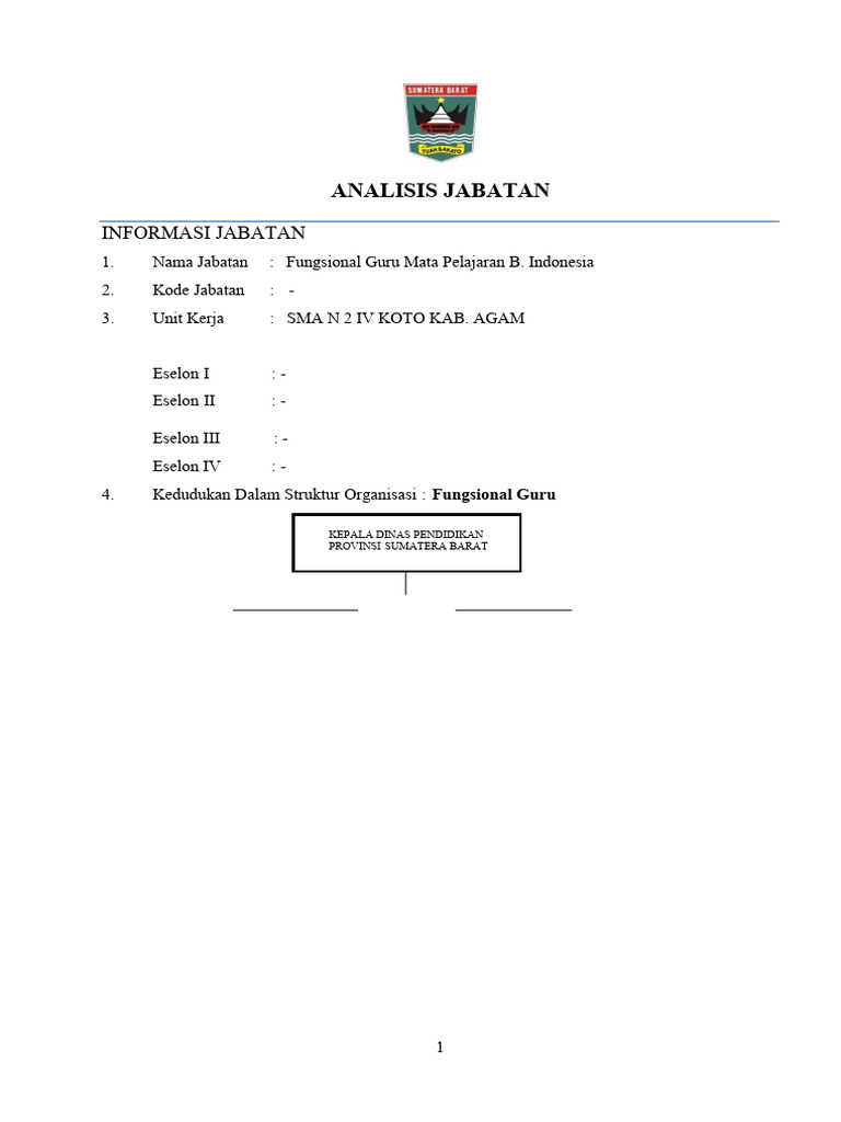 Format Anjab | PDF | Karier & Perkembangan | Seni