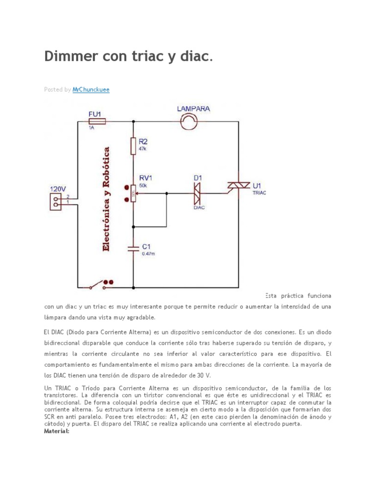 Dimmer Electrónico con Triac y Diac | PDF