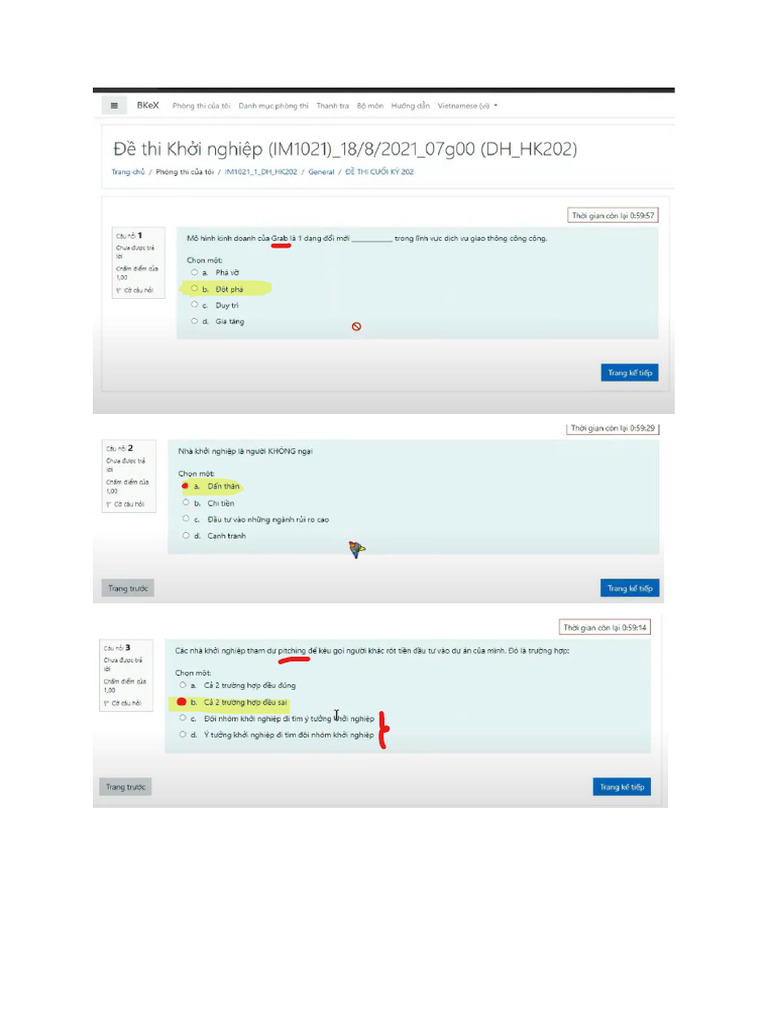 Đề Thi Ck Khởi Nghiệp Hk202 | PDF