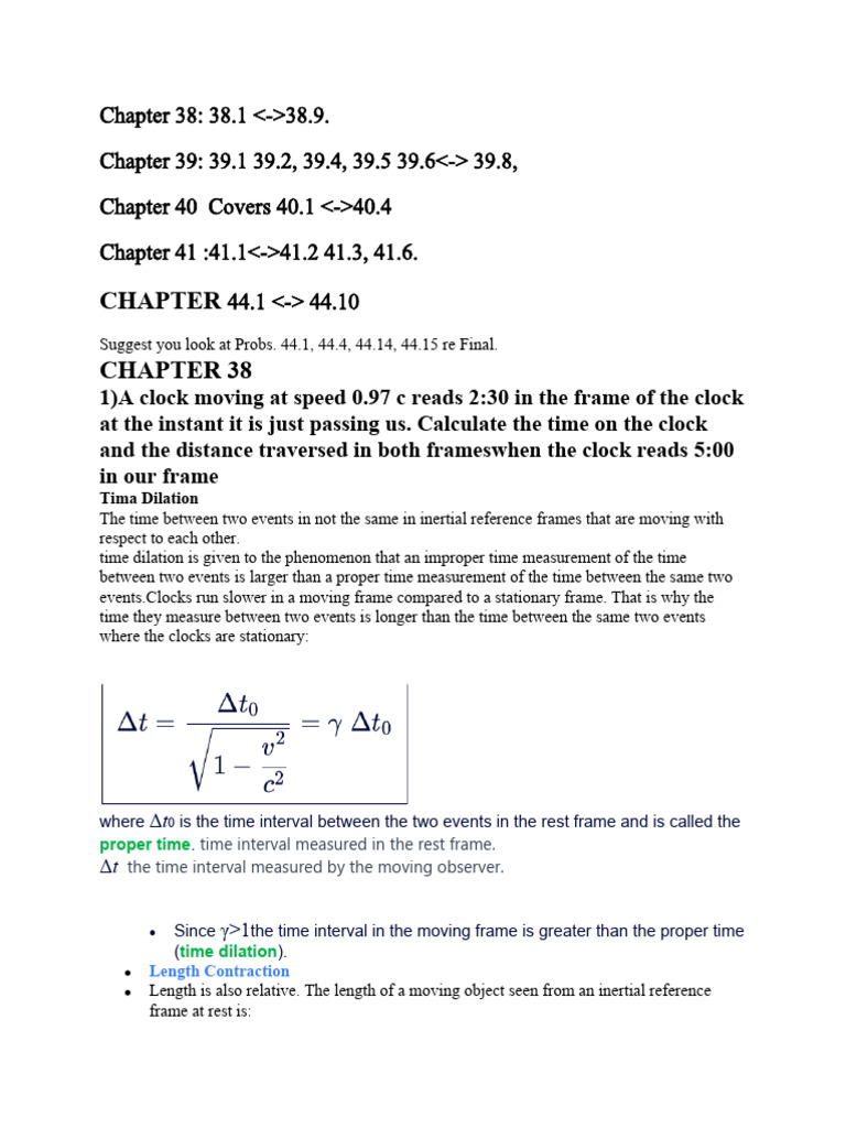 Time Dilation and Particle Decay Analysis | PDF | Applied And ...