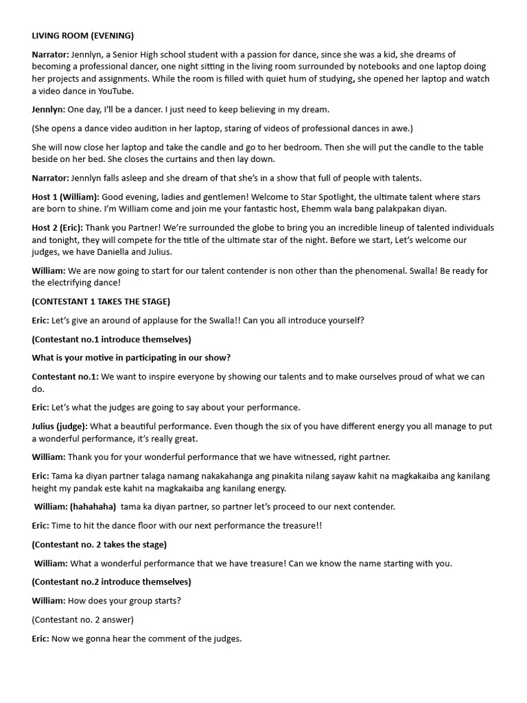 Script New | PDF | Performing Arts | Entertainment