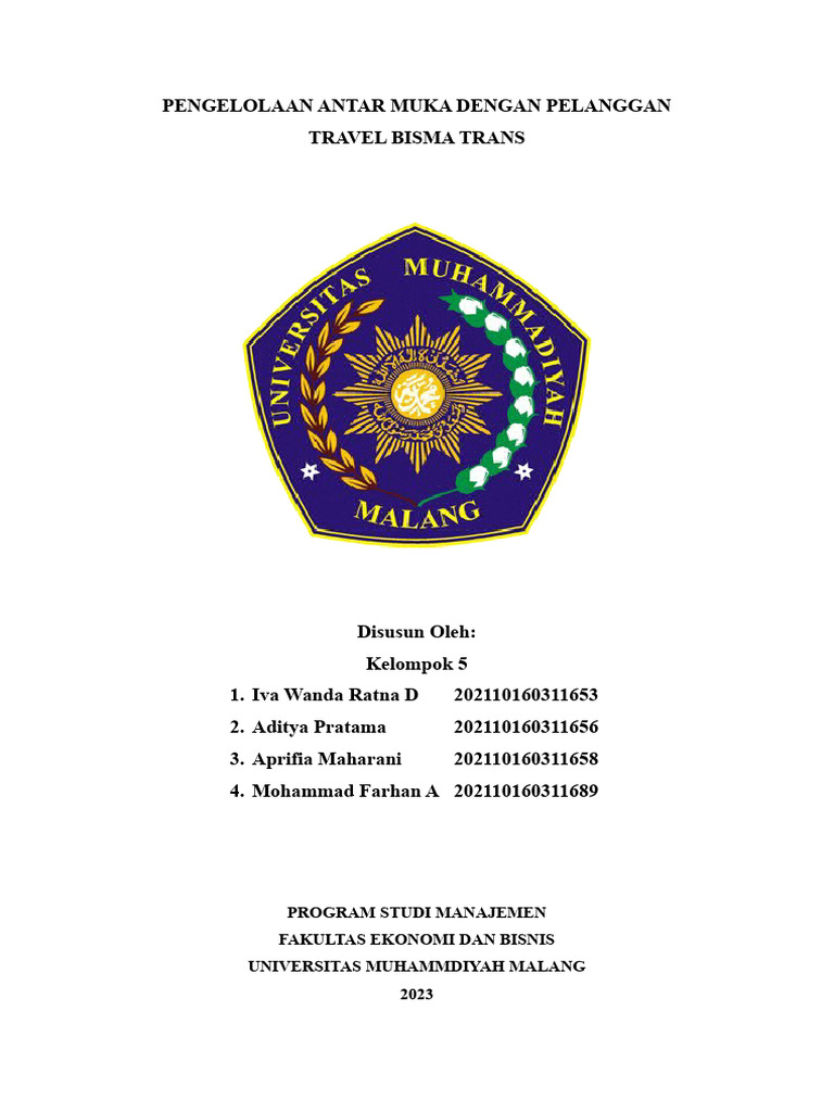 Manajemen Layanan Pelanggan Bisma Travel | PDF | Bisnis | Pengelolaan ...