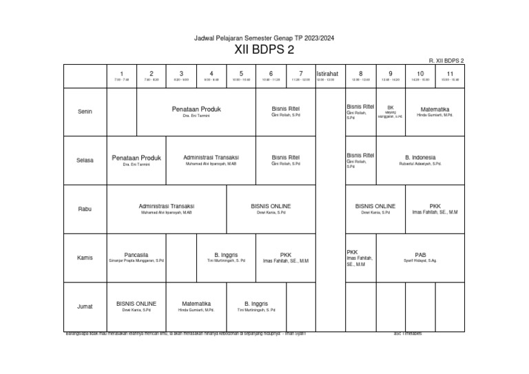 Xii BDPS 2 - Genap 1 | PDF