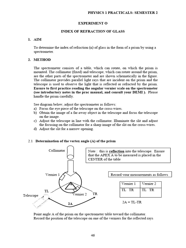 Experiment o Phys1b1 | PDF | Refraction | Refractive Index