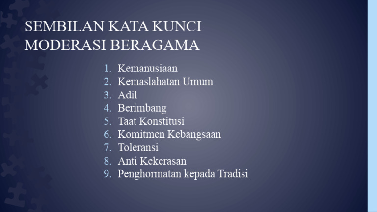 Sembilan Kata Kunci Moderasi Beragama | PDF