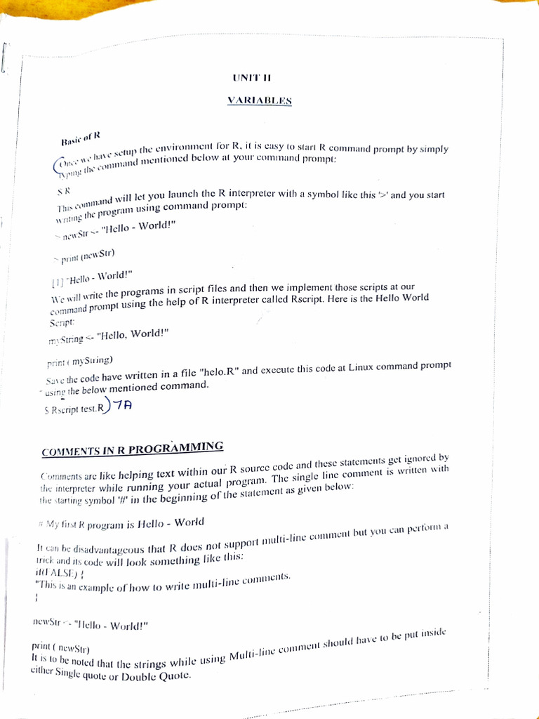 R Programming 1 | PDF | Data Type | Variable (Computer Science) R Programming 1 | PDF | Data Type | Variable (Computer Science)