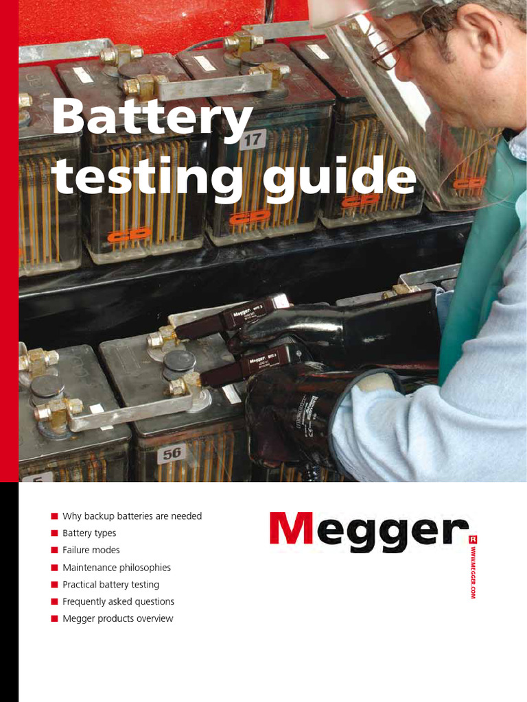 Battery Testing Guide - Megger-BITE3-ApplicationGuide | PDF