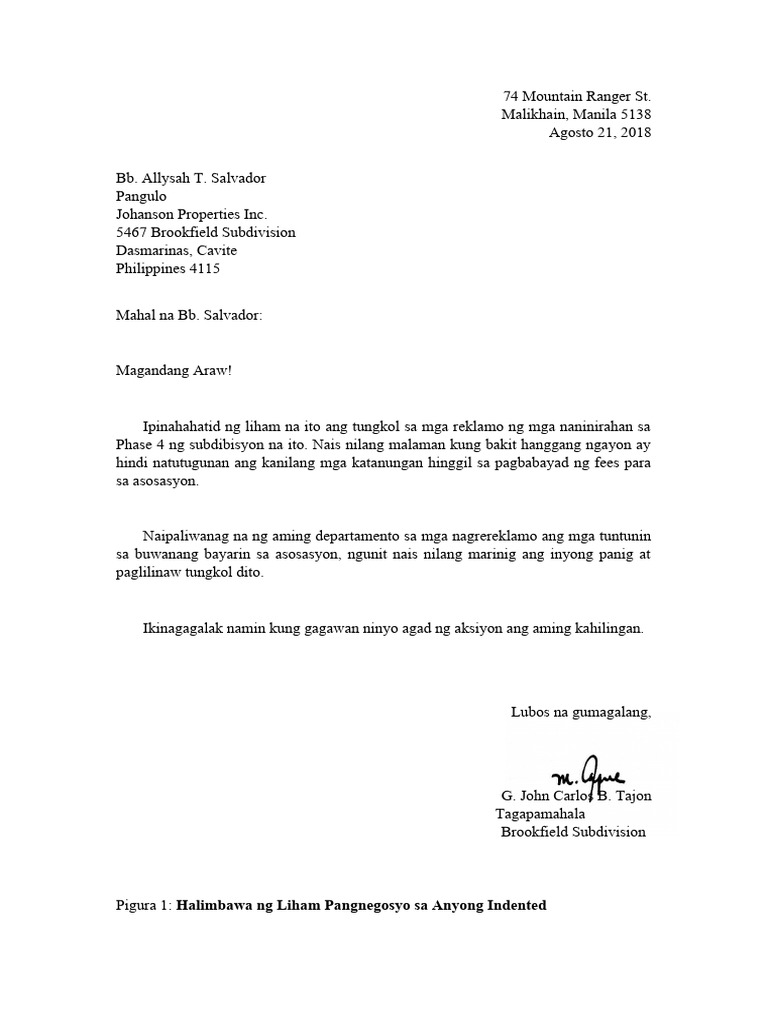 3 Liham Pangnegosyo Halimbawa | PDF