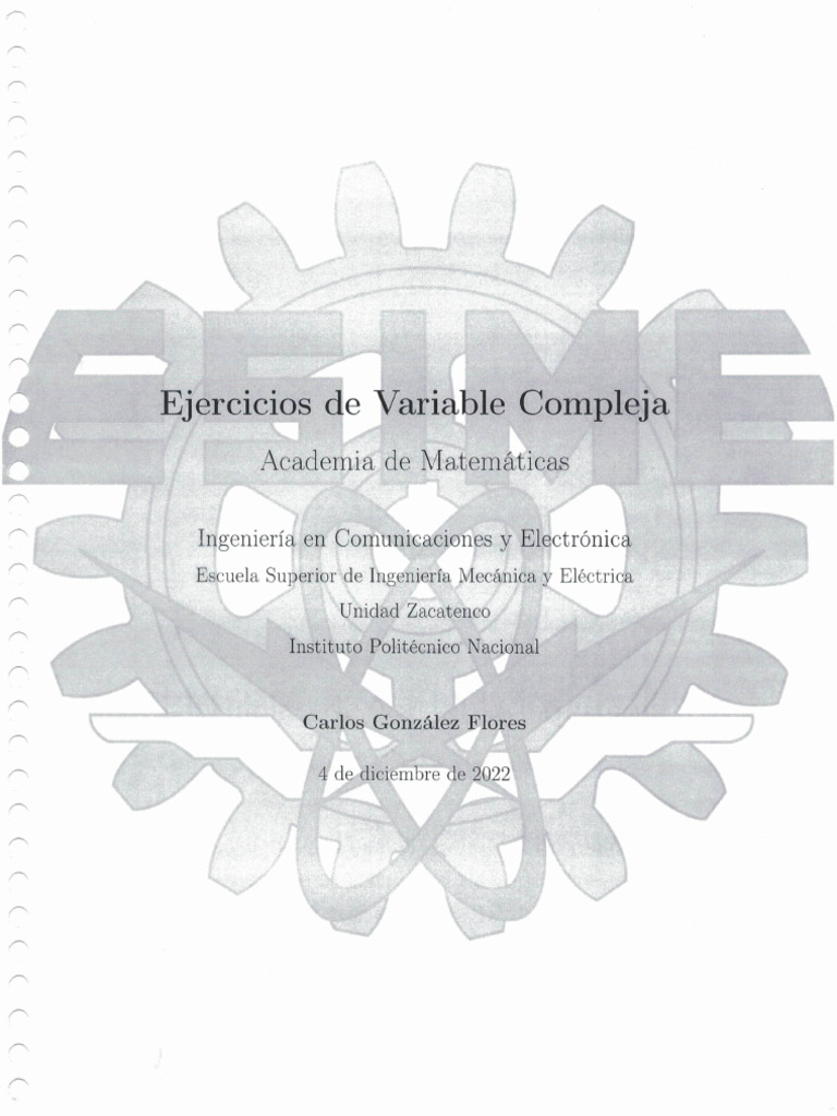 Ejercicios Variable Compleja | PDF
