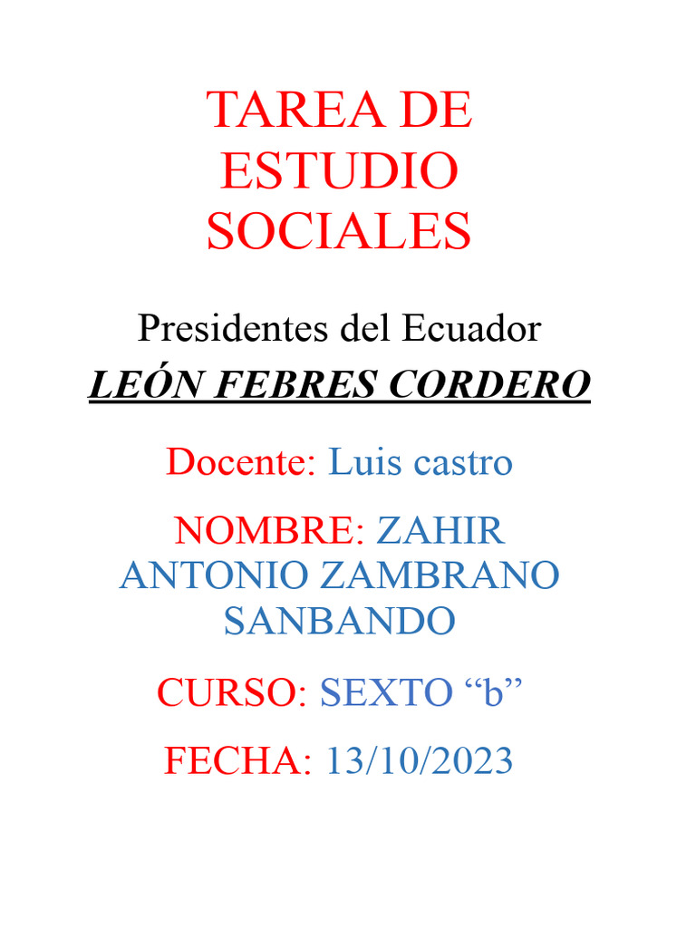 Biografía de León Febres Cordero | PDF | Ecuador