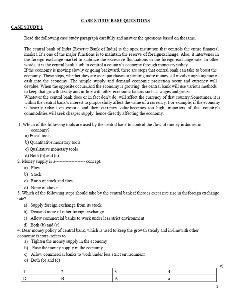 Micro Economics For Beginners Economics Short Cases Based Questions | PDF | Central Banks ...