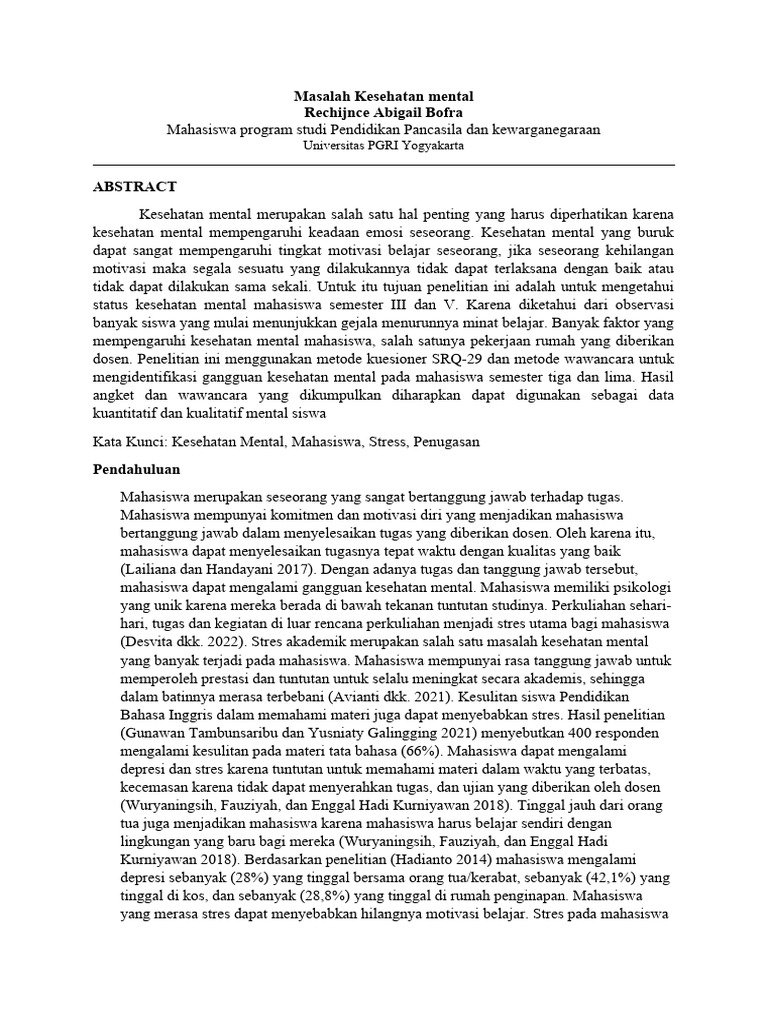 Tugas Artikel Ilmiah (Rechijnce Abigail Bofra - 031) | PDF