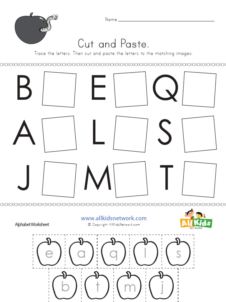 Apple Cut and Paste Letter Matching | PDF