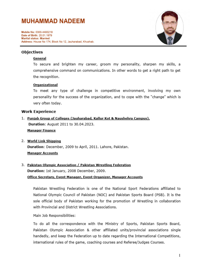 CV | PDF | Accounting | Pakistan