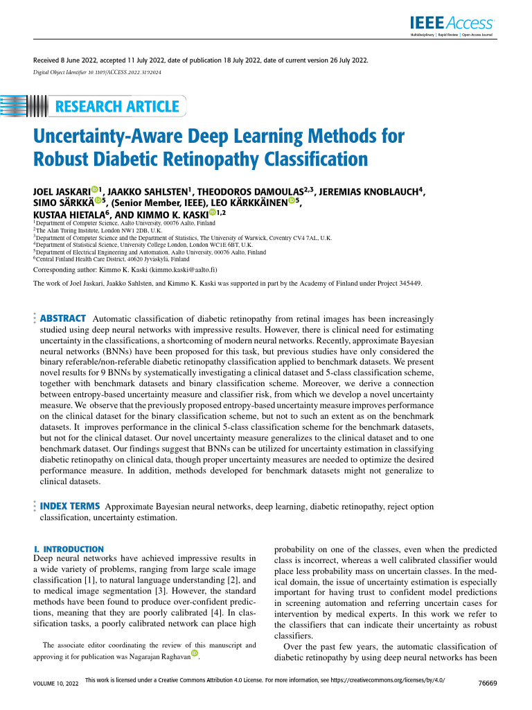 Uncertainty Aware Deep Learning Methods | PDF | Deep Learning ...