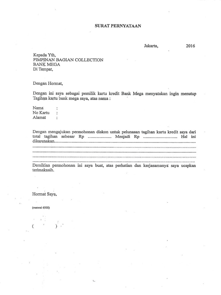 0001 (Format Draft Surat Permohonan) | PDF