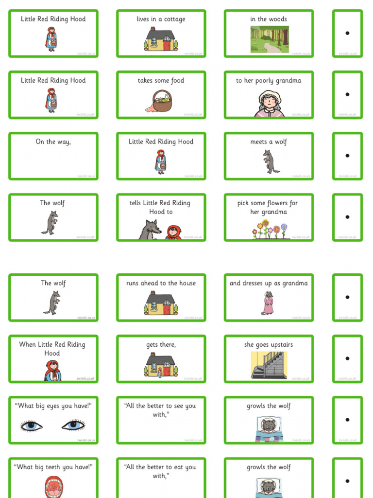 T-E-196-Little-Red-Riding-Hood-Sentence-Building-Cards | PDF