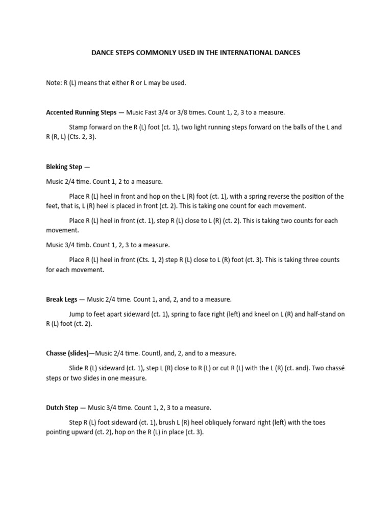 International Folk Dance Steps | PDF | Foot