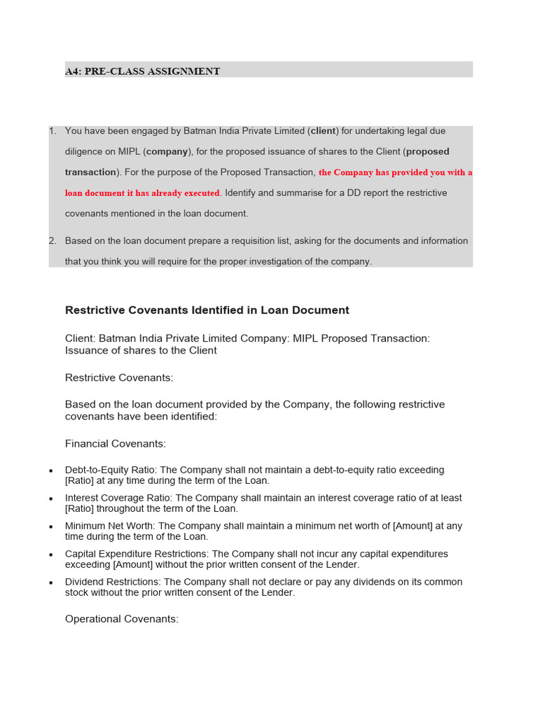 A4 Pre-Class Assignment | Download Free PDF | Financial Statement | Loans