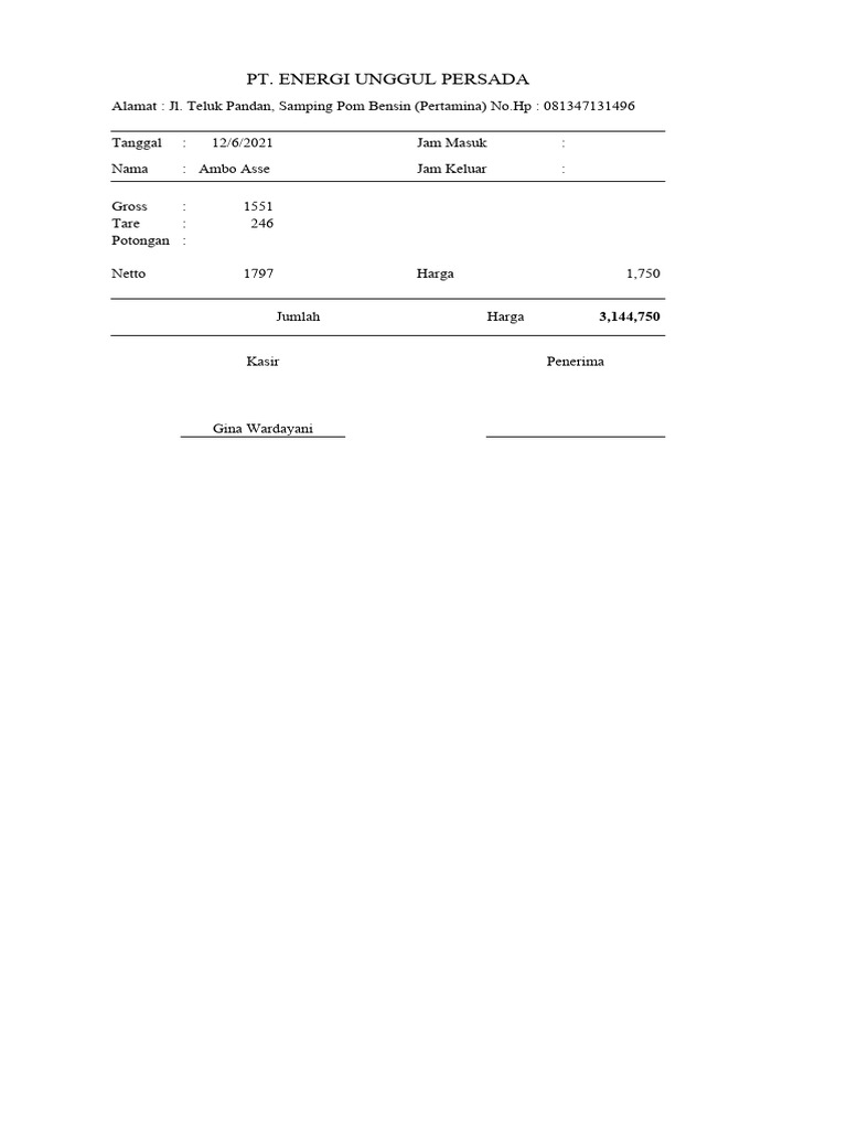 Nota Sawit Ynita Triana | PDF