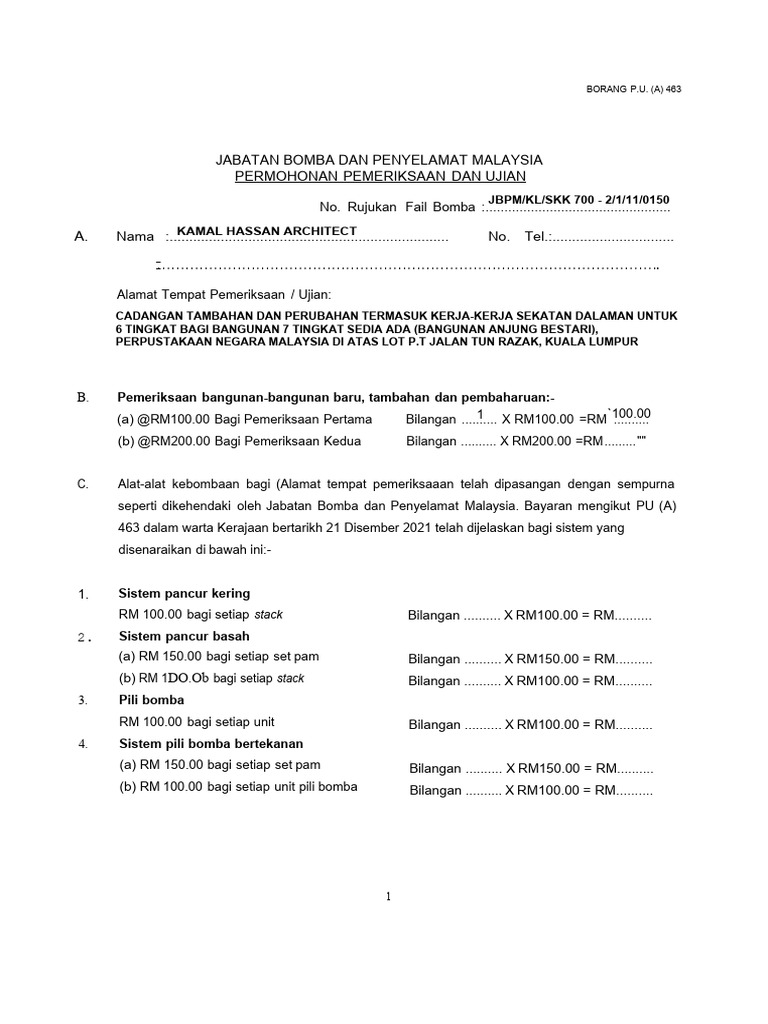 Borang PU (A) 463 | PDF