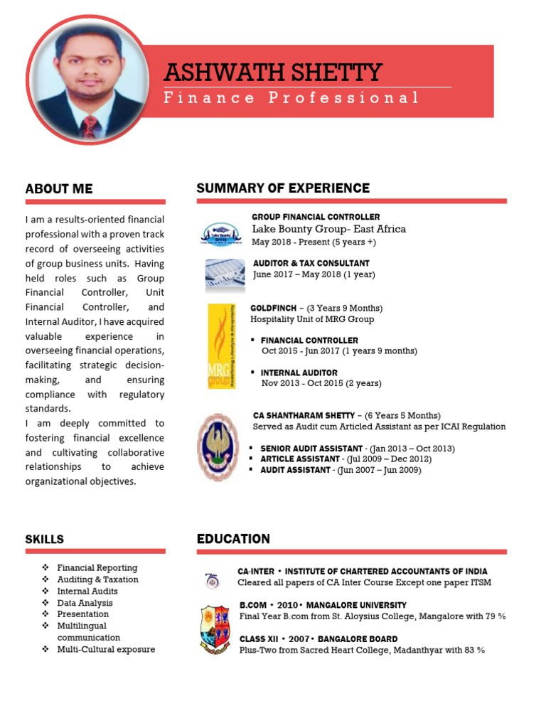 Ashwath Shetty CV | PDF | Audit | Internal Audit