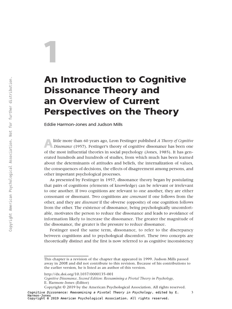 An Introduction To Cognitive Dissonance Theory | PDF | Attitude ...