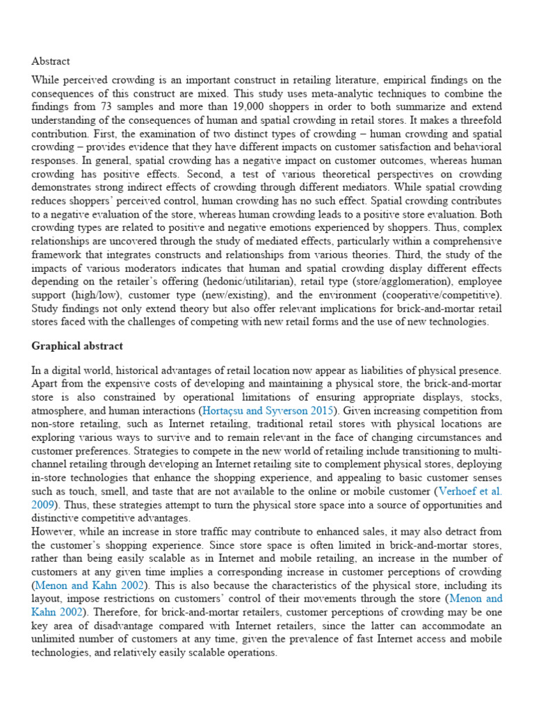 Crowding en | PDF | Effect Size | Retail