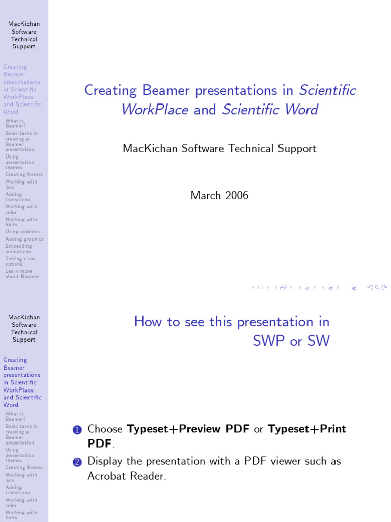 PackageSample Beamer | PDF | Page Layout | Graphic Design