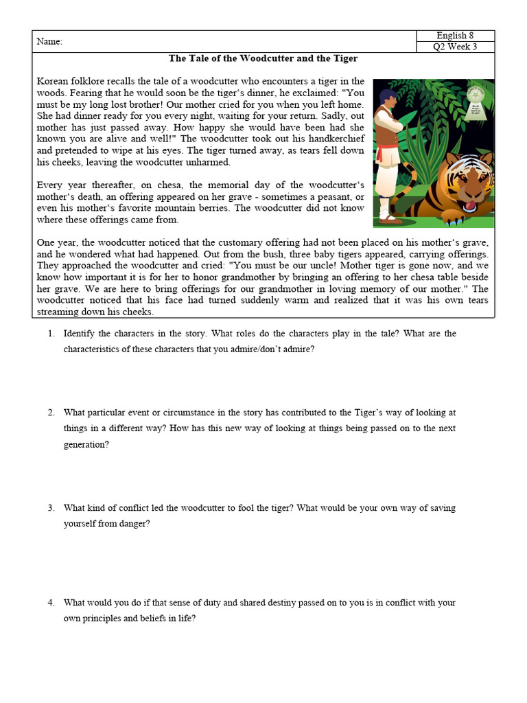 The Woodcutter and The Tiger | PDF | Koreans | Korea