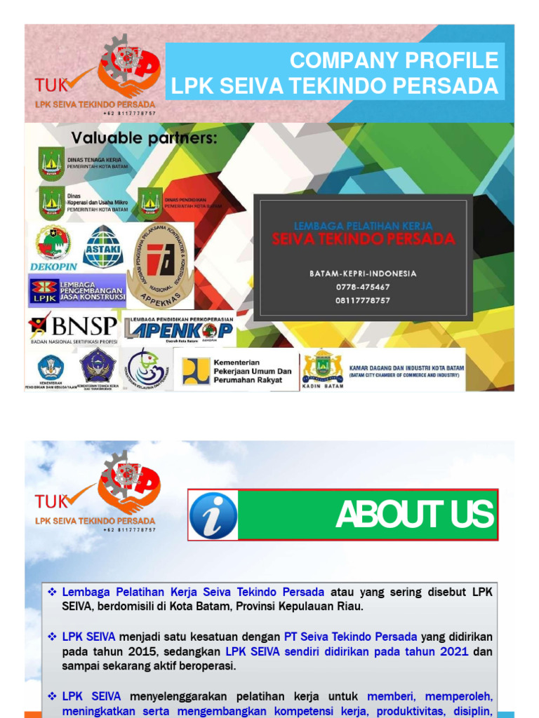 LPK SEIVA: Pelatihan Kerja Batam | PDF
