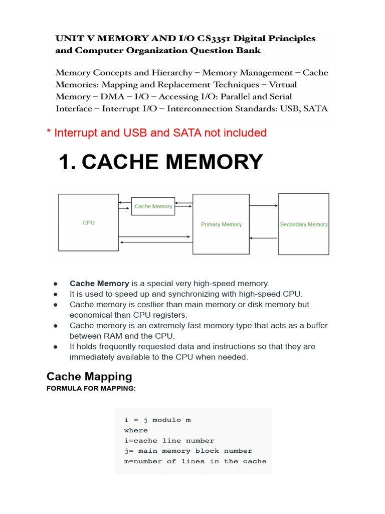 Unit 5 Dpco | PDF | Cpu Cache | Input/Output