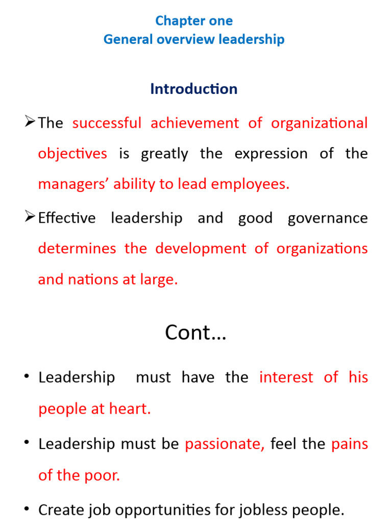 Leadership Chapter 1 | PDF