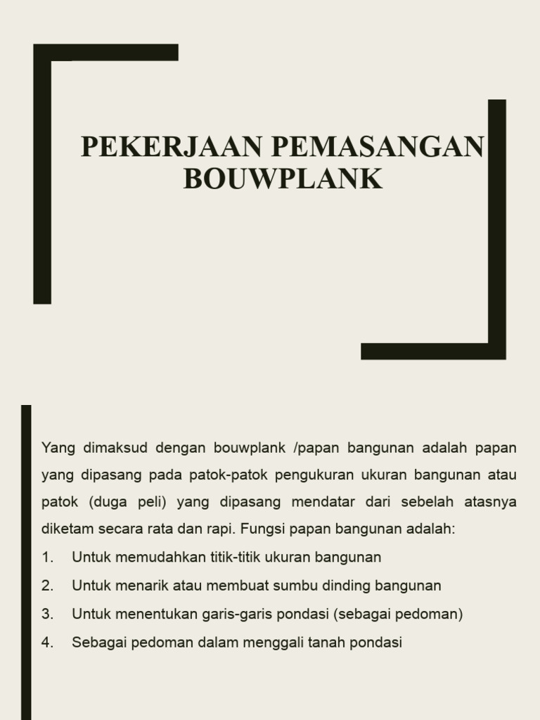 Panduan Pemasangan Bouwplank | PDF