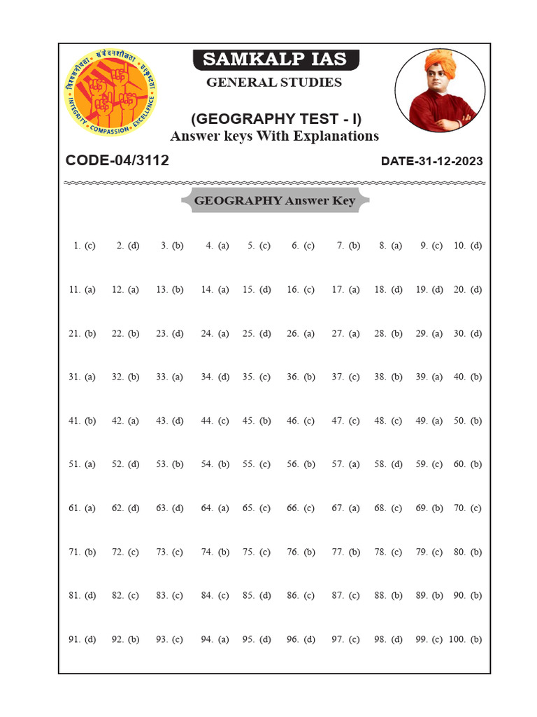 SAMKALP IAS Test Series - 3 Solution | PDF