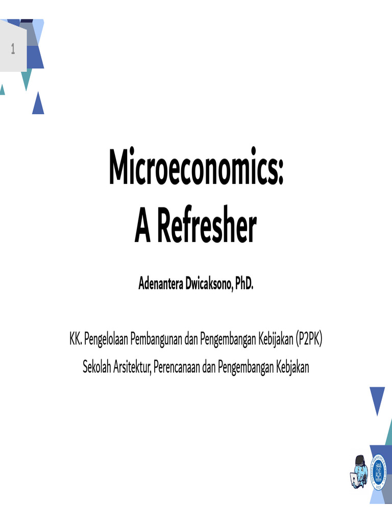 Microeconomic Refresher | PDF
