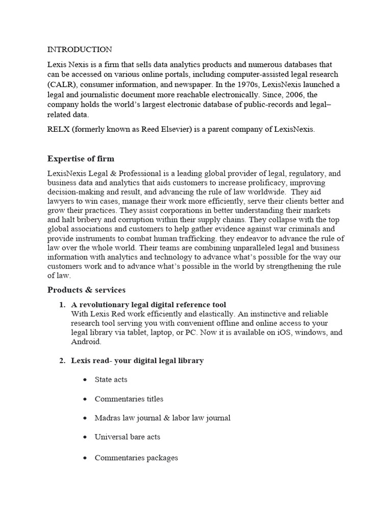 Lexis Nexis | PDF | Lexis Nexis | Business