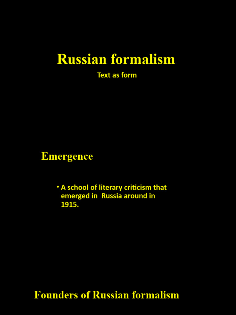 Russian Formalism | PDF