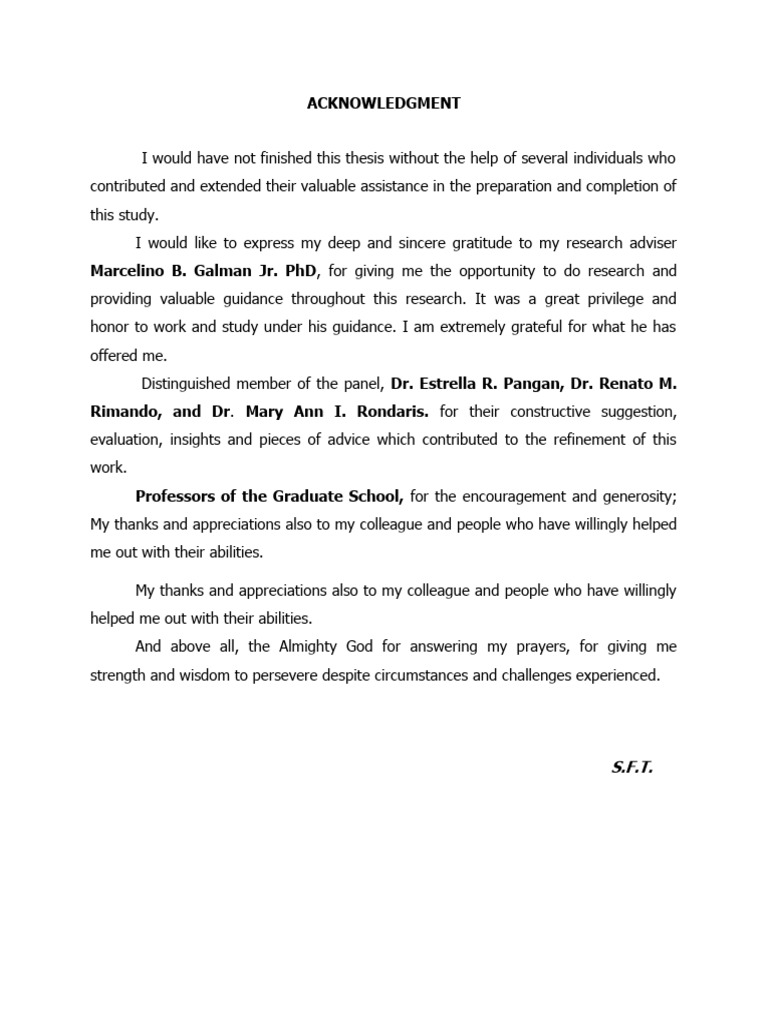 Acknowledgment and Dedication Guide | PDF | Self-Improvement