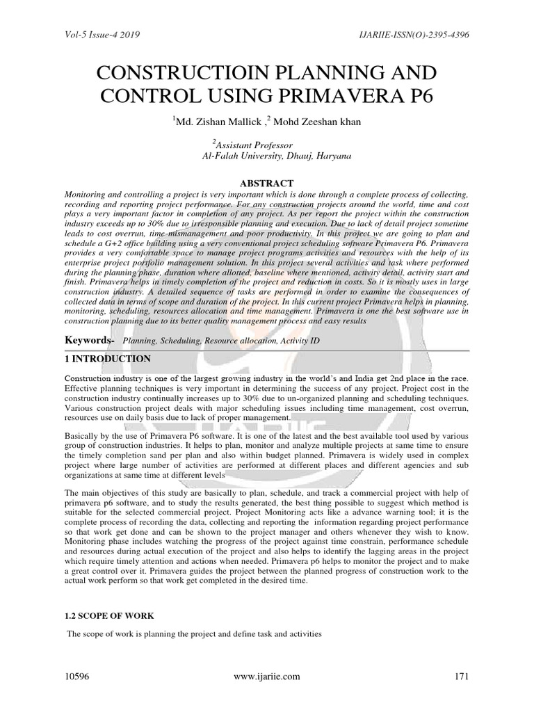 Construction Control with Primavera P6 | PDF